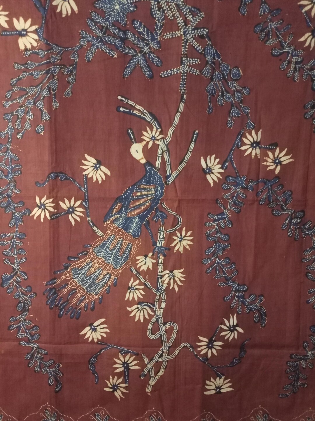 Traditional Indonesian Sumatra Hand-drawn Batik Shawl • Full Tulis ...