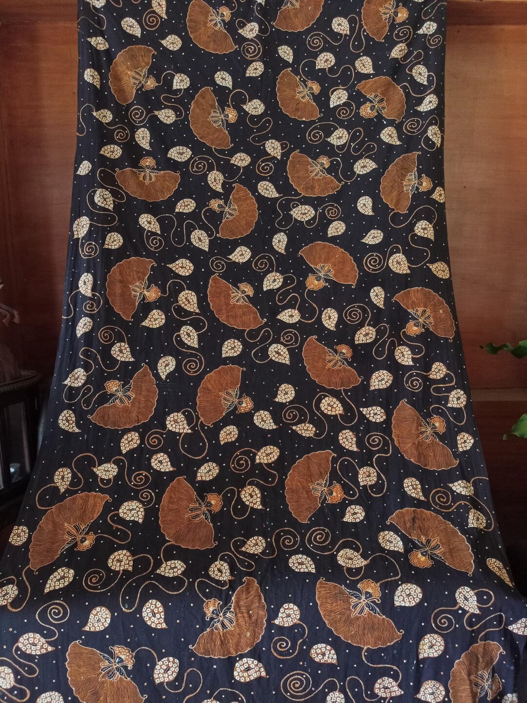 Hand-drawn Sogan Batik Yogyakarta • Vintage Javanese Cotton Art Fabric ...