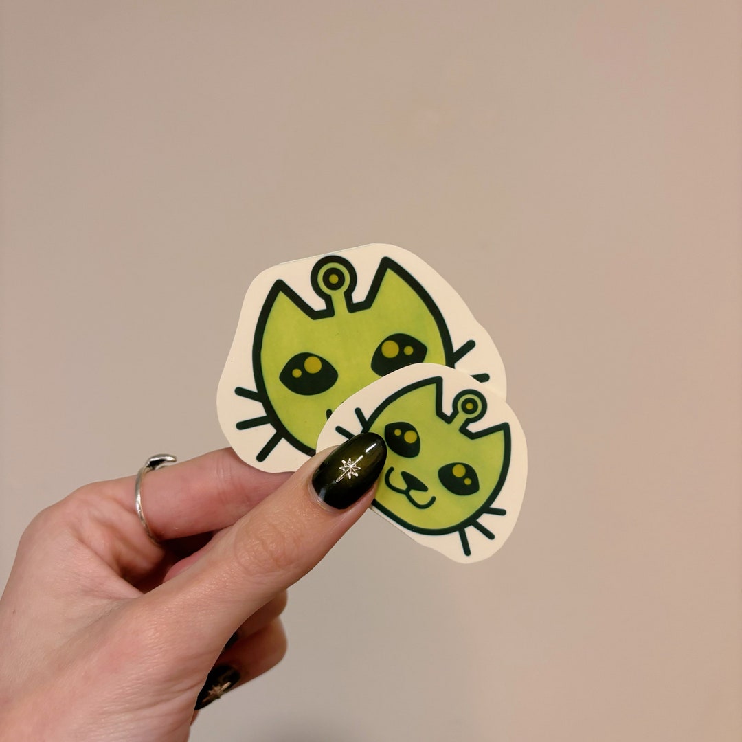 Tiny Alien Cat Sticker - Etsy