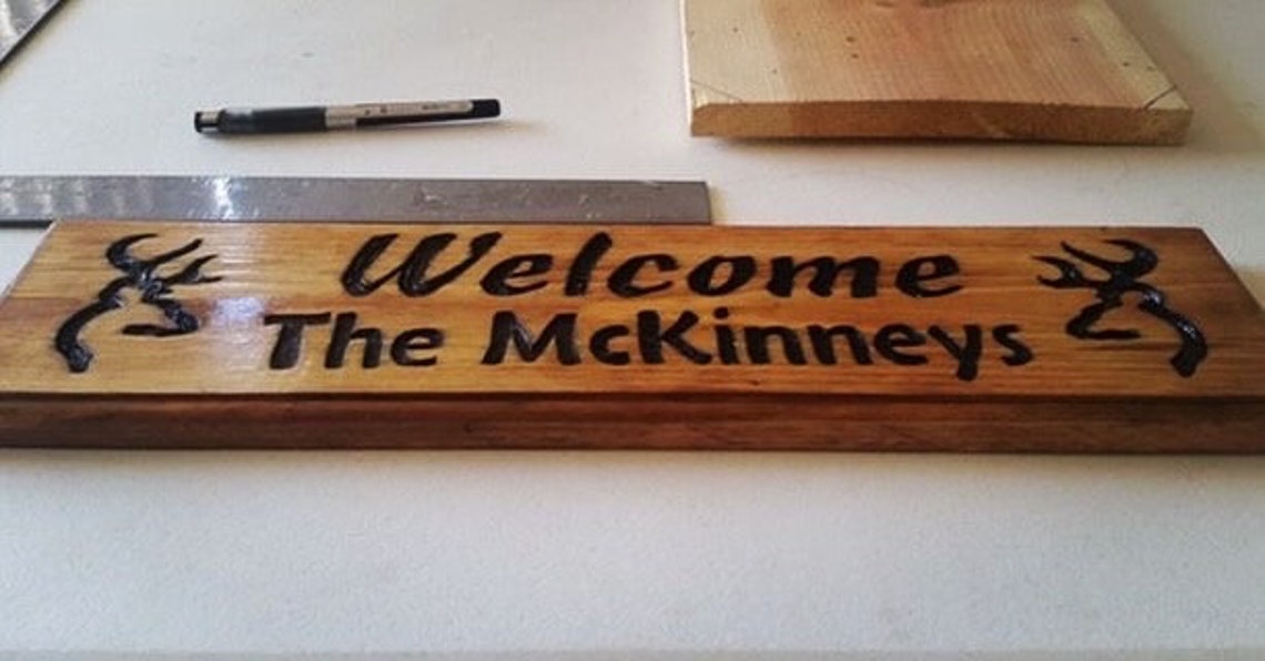 Wall Deror Wood Sign Carved Wood Sign 4x18 Inches Wedding Welcome Wood ...