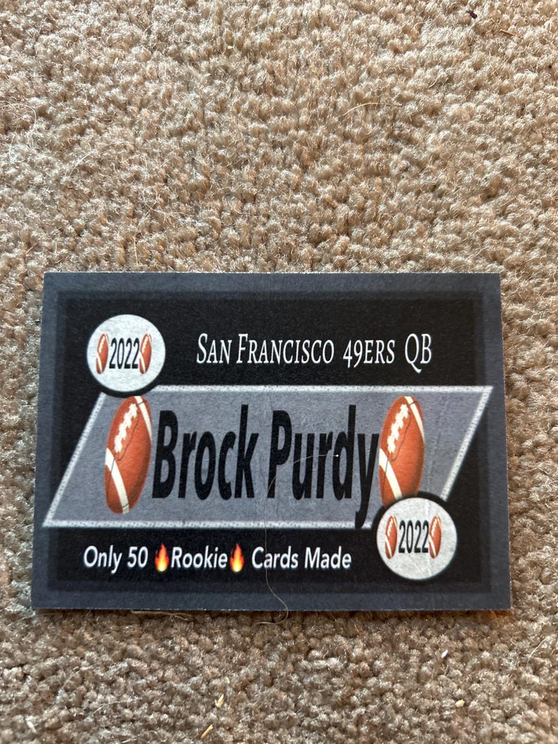 Brock Purdy Short Print 50 Card San Francisco 49ers - Etsy