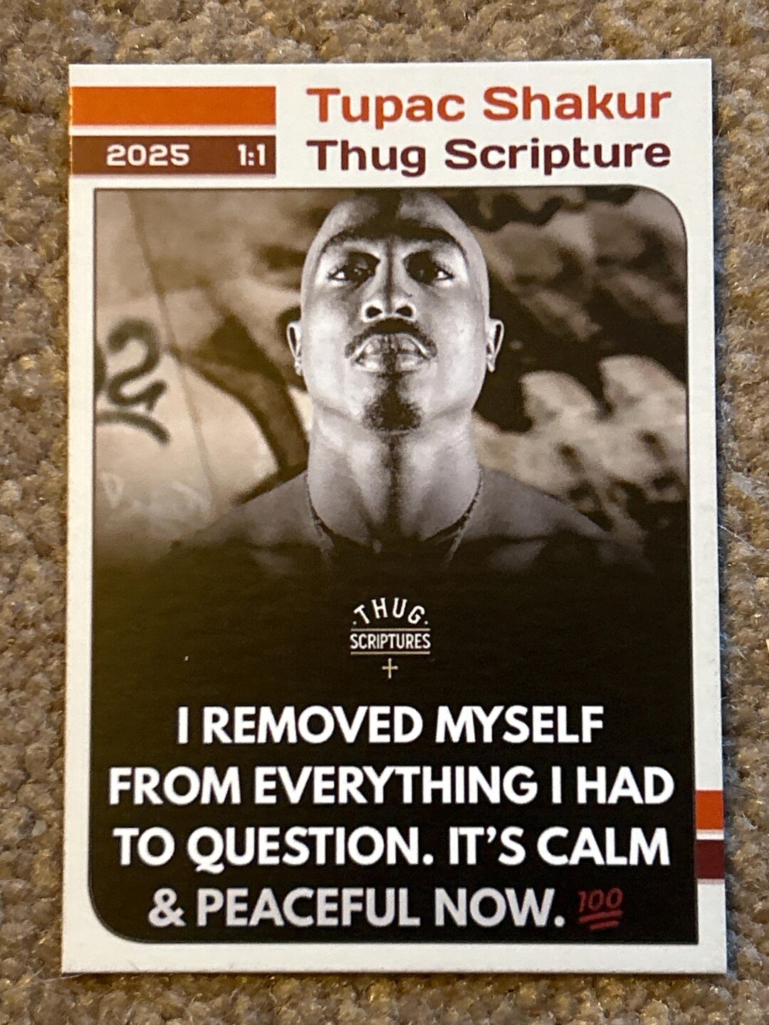 Tupac Shakur Short Print 50thug Scripture Custom Card - Etsy