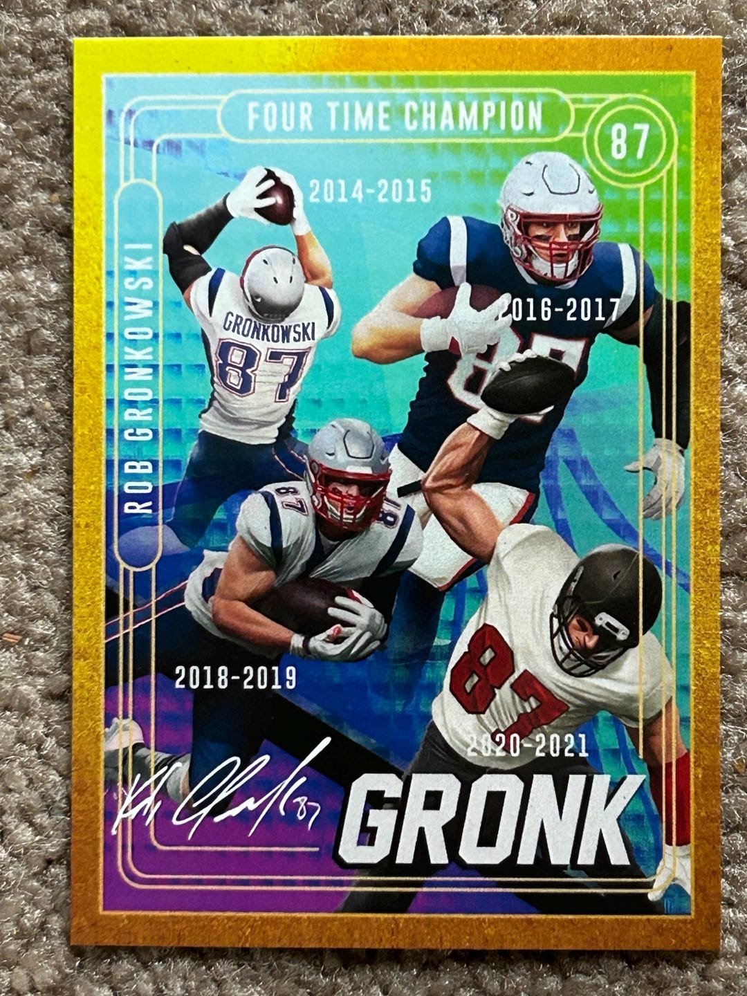 Gronk 50 Custom Rookie Facsimile Autograph Card Lot Four Time Champion ...