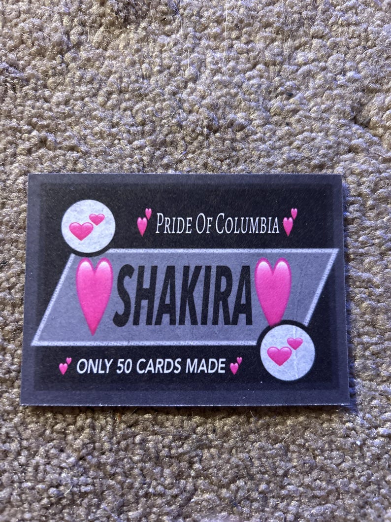 Shakira Short Print 50 Custom Card Pride of Columbia - Etsy