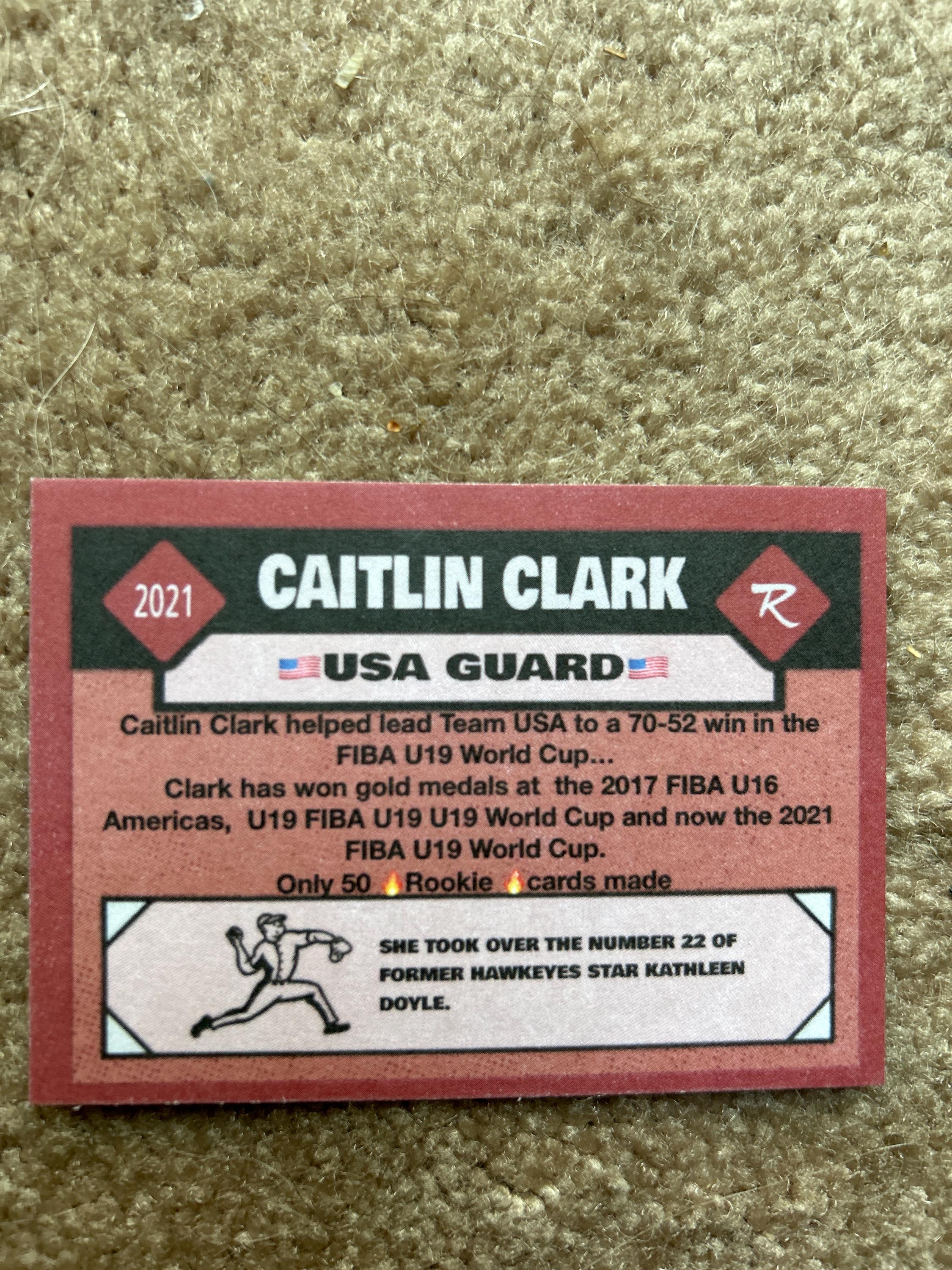 Caitlin Clark Short Print 50 USA Custom Ex-mt Rookie Card - Etsy