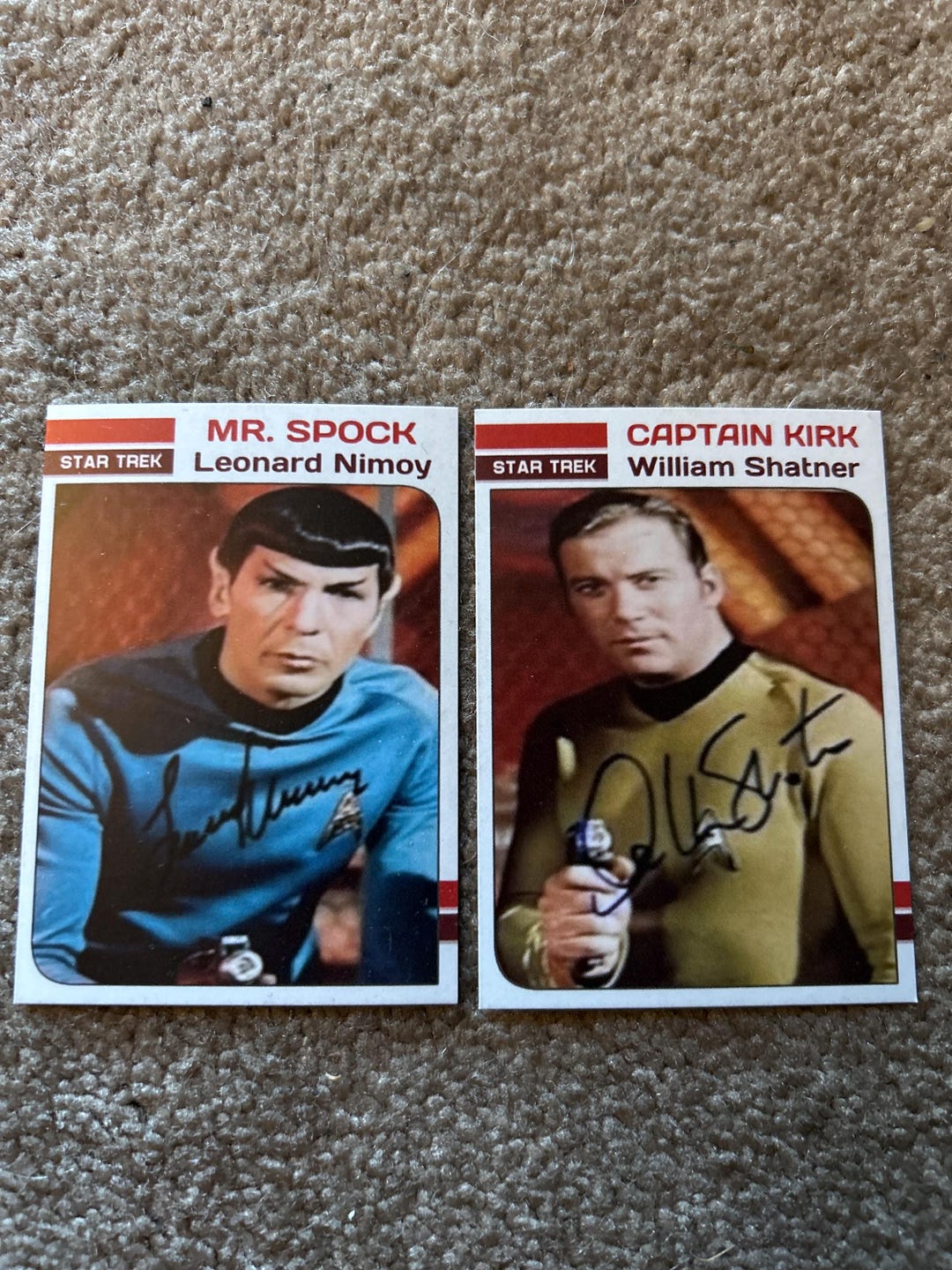 Mr. Spock and Captain Kirk Two Card Sort Print Facsimile Autograph ...