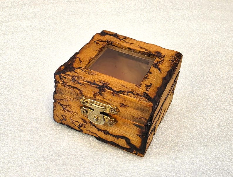 Lichtenberg Wood Burning Trinket Box – Handmade Jewelry Keepsake With ...