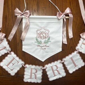 Embroidered Baby Name Banner, Custom Nursery Sign, Custom Baby Name ...