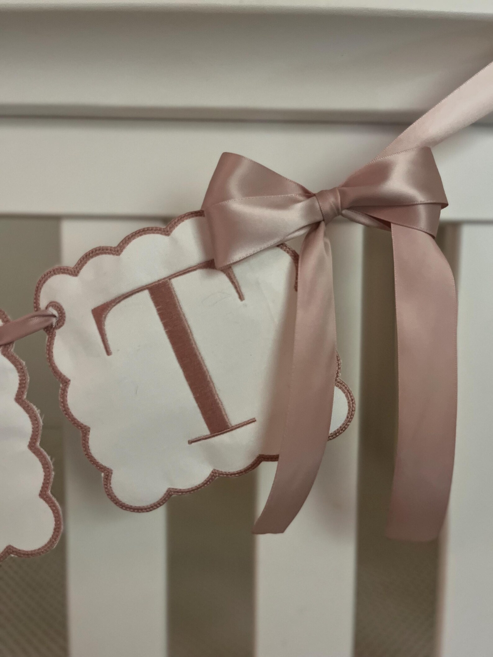 Embroidered Baby Name Banner, Custom Nursery Sign, Custom Baby Name ...