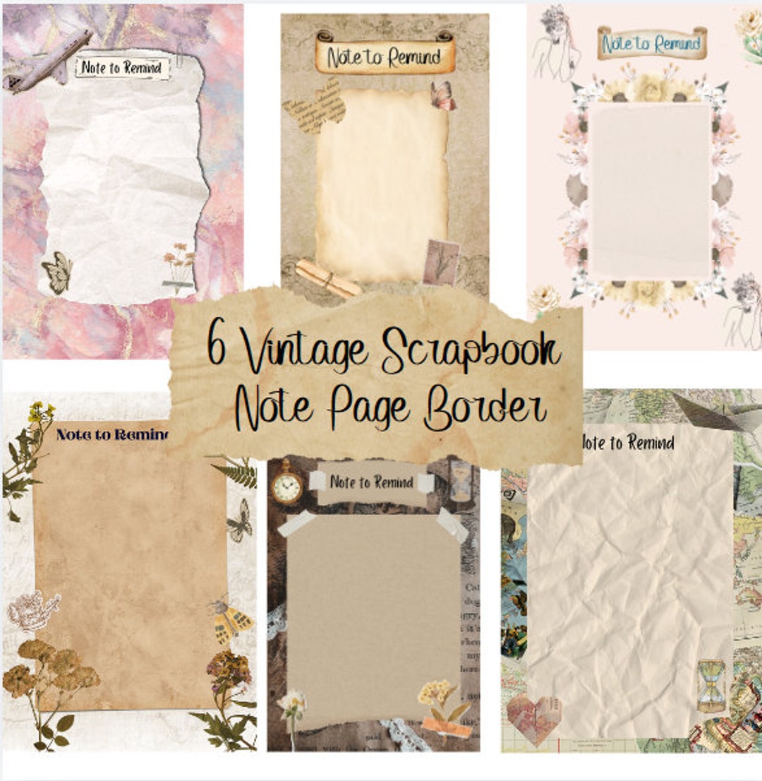 Vintage Scrapbook Notes Gift Love Art Collectable Notes Digital Note ...