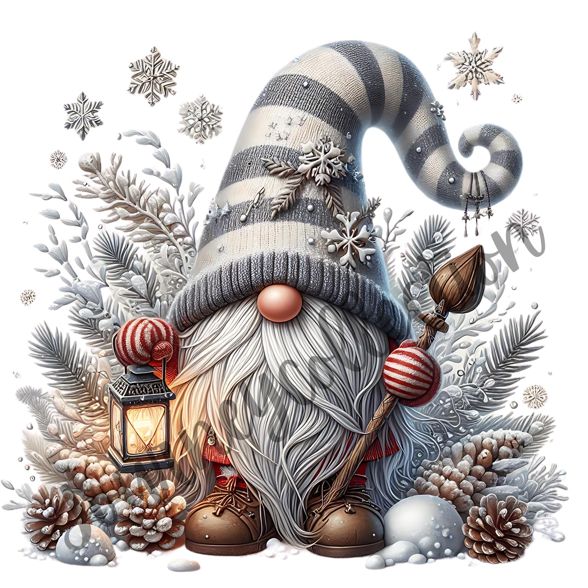 Watercolor Winter Gnome Clipart Bundle (13 PNG) - Commercial Use - Etsy