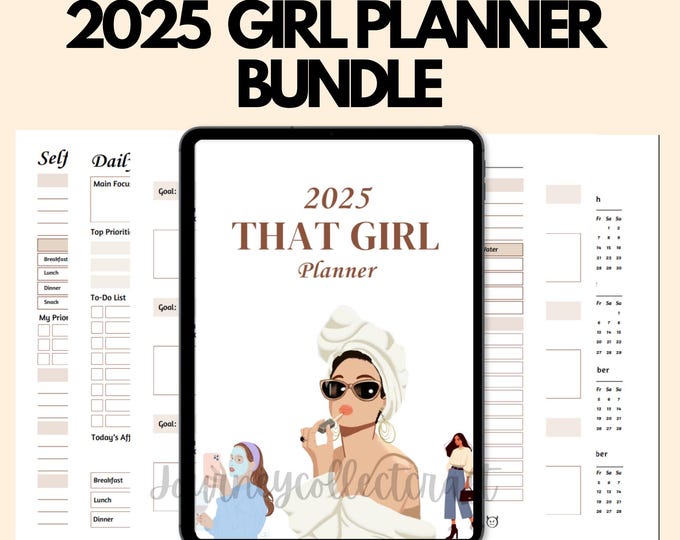 2025 Girl Planner Bundle,digital Planners Bundle,minimalist Planner ...
