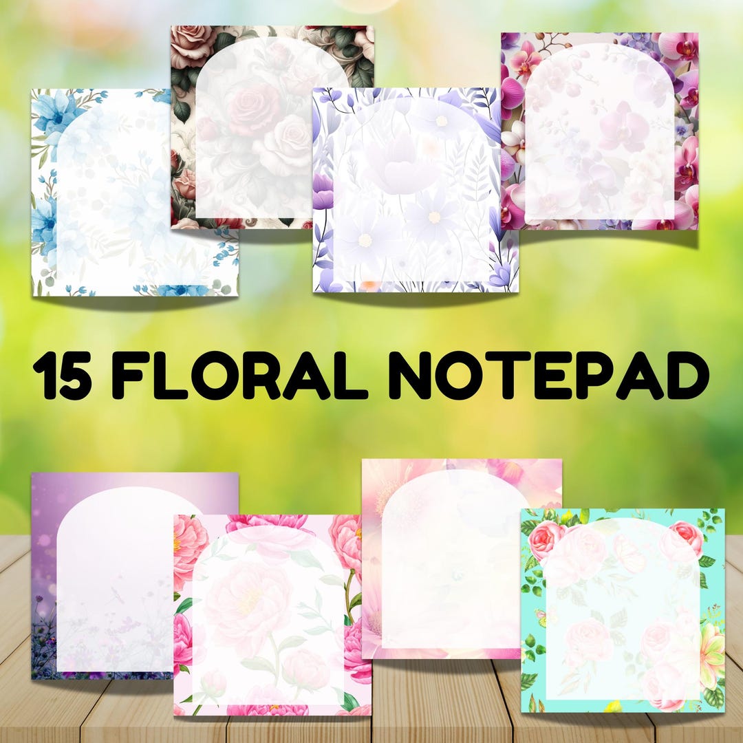 15 Floral Notepads 3x3: Printable Memo Sheets (digital Download) - Etsy UK