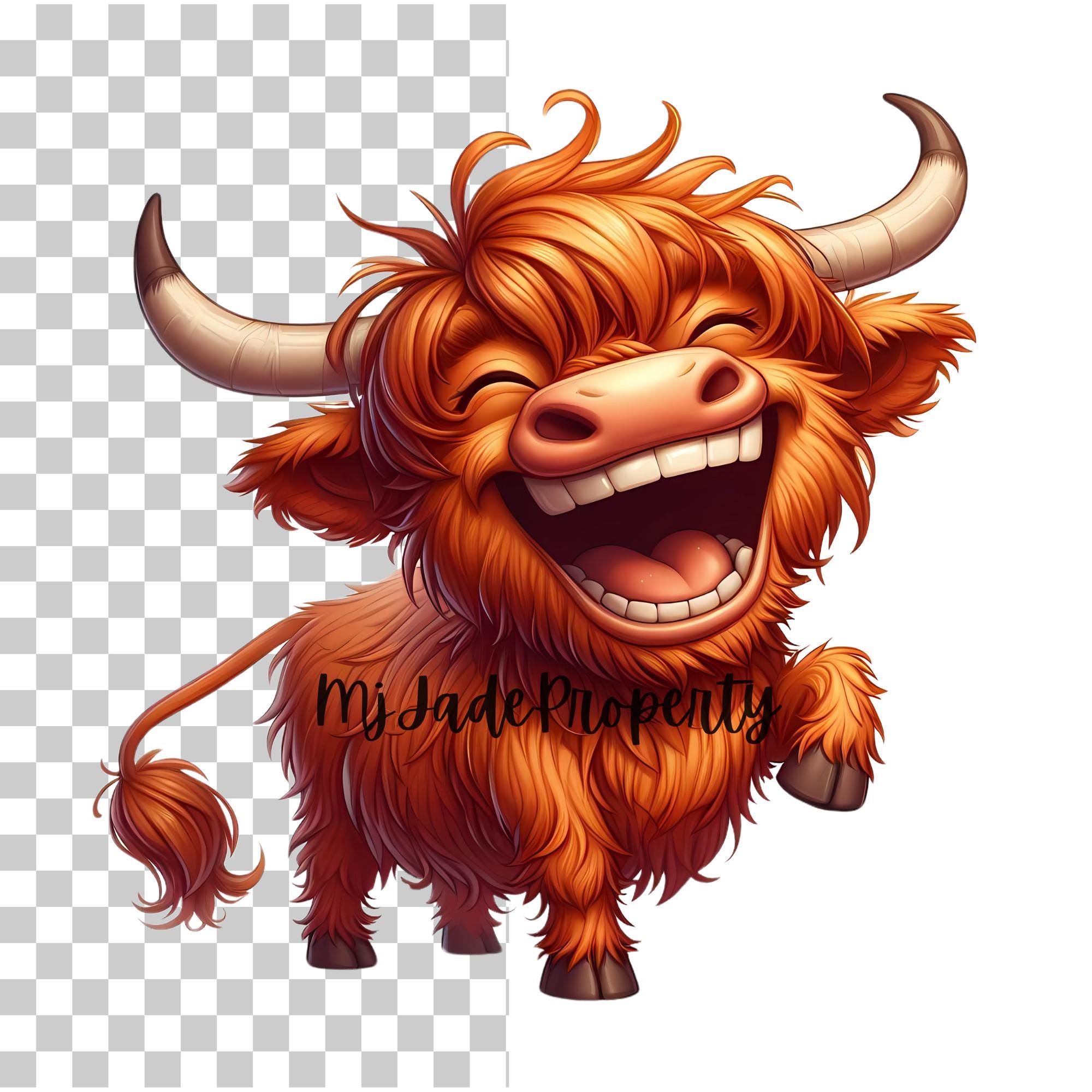 Funny Highland Cow 11 PNG Bungle Clipart,sublimation,instant Digital ...
