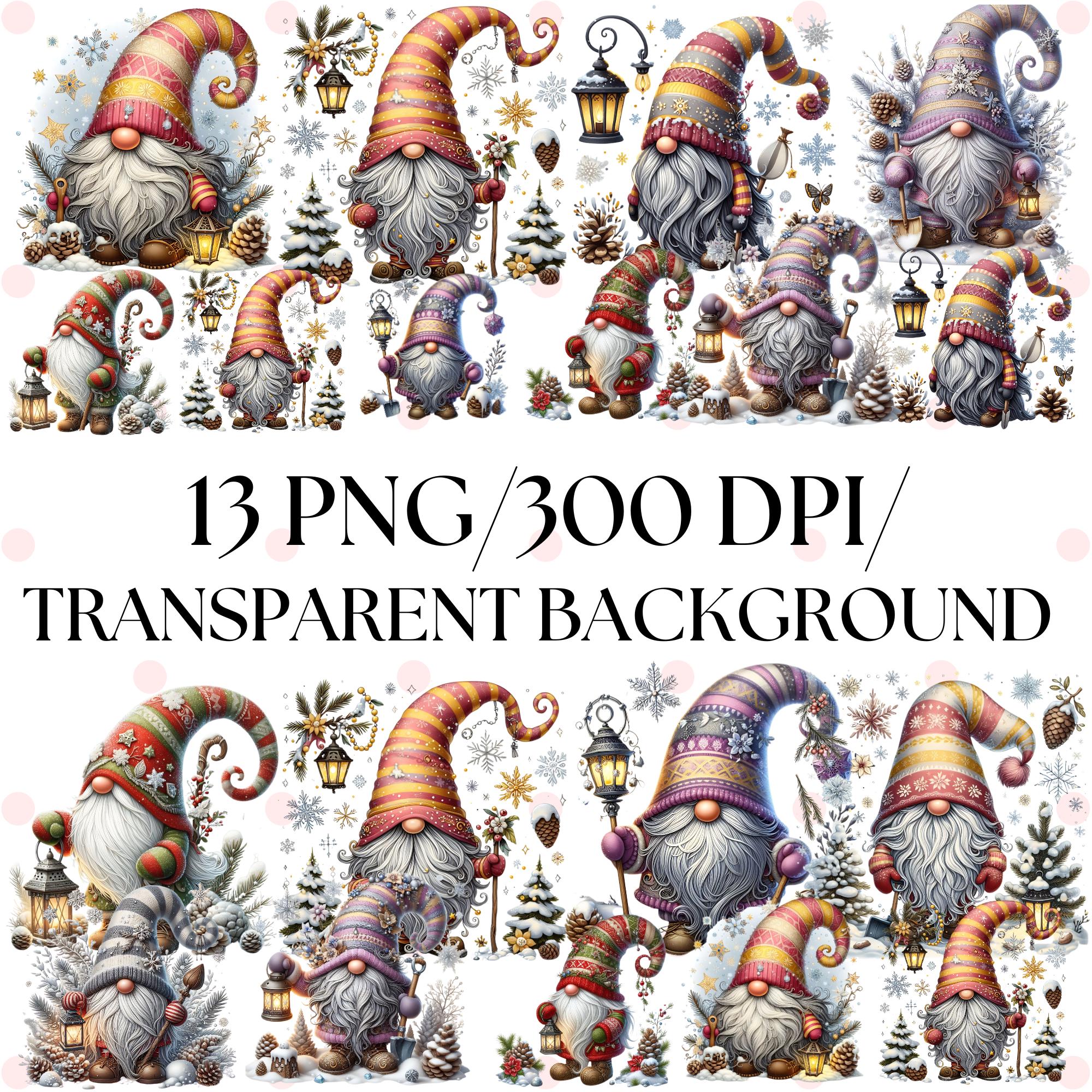 Watercolor Winter Gnome Clipart Bundle (13 PNG) - Commercial Use - Etsy