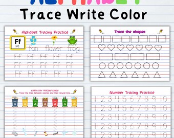 Alphabet Tracing 26 Pages Worksheets for Kids, Digital Products Letter ...