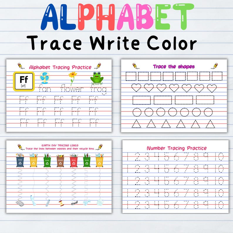 70 Pages Alphabet Tracing Worksheets for Kids,printable Letter Tracing ...