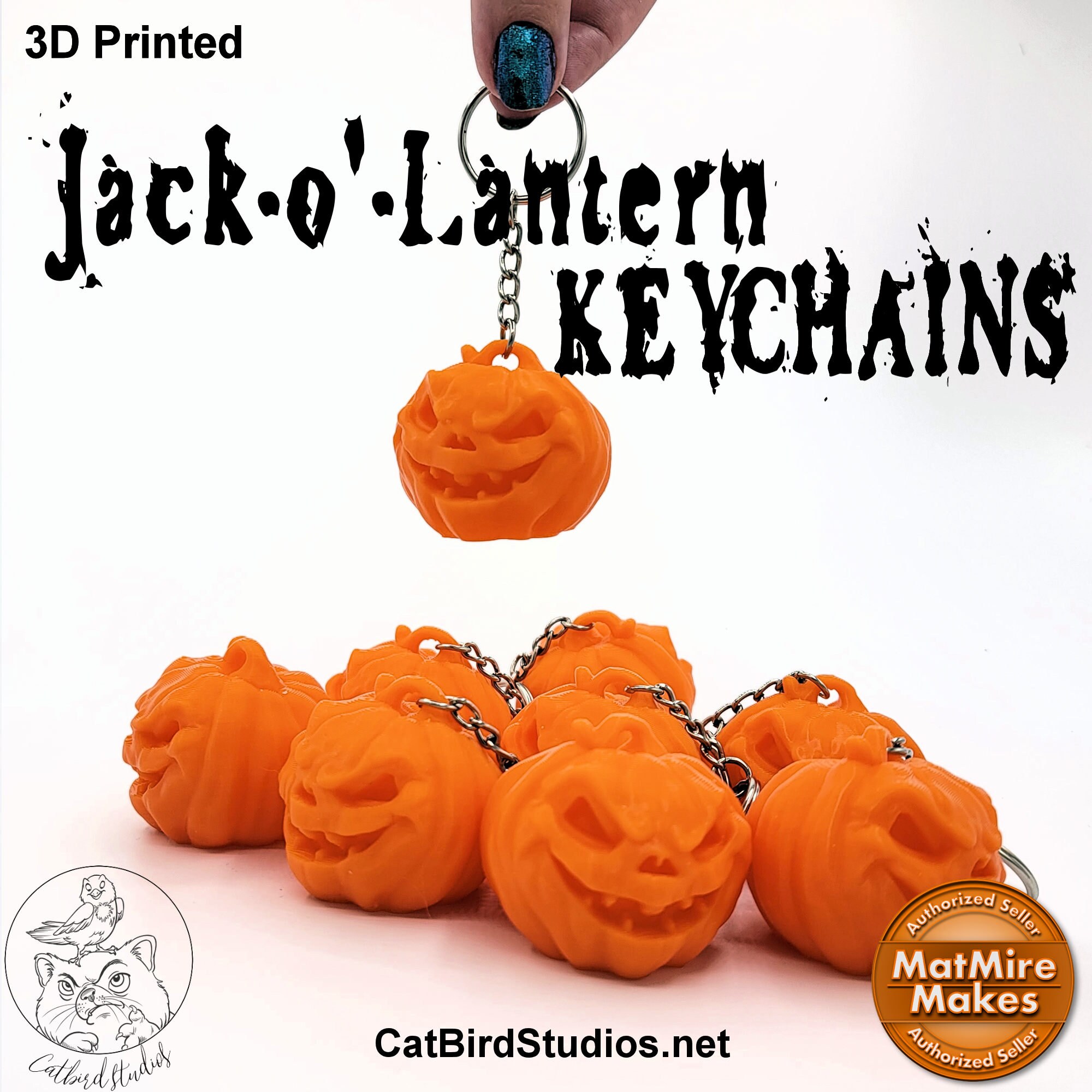 3D Printed Jack-o'-lantern Keychains - Etsy