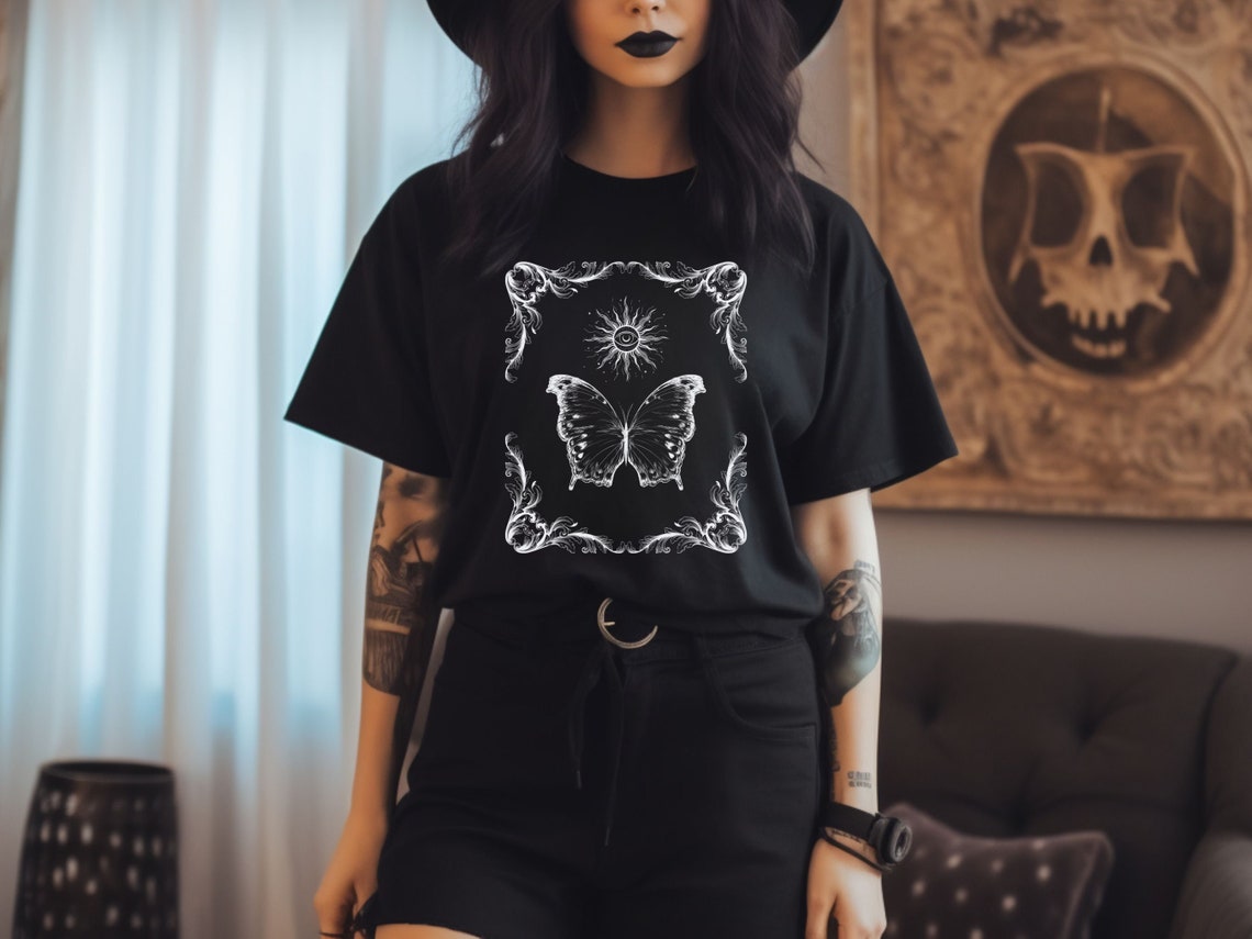 Moth Whimsigoth Shirt, Fairy Grunge, Weirdcore, Pastel Goth, Alt ...