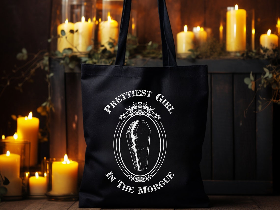 Prettiest Girl in the Morgue Goth Tote Bag, Gothic Victorian Memento ...