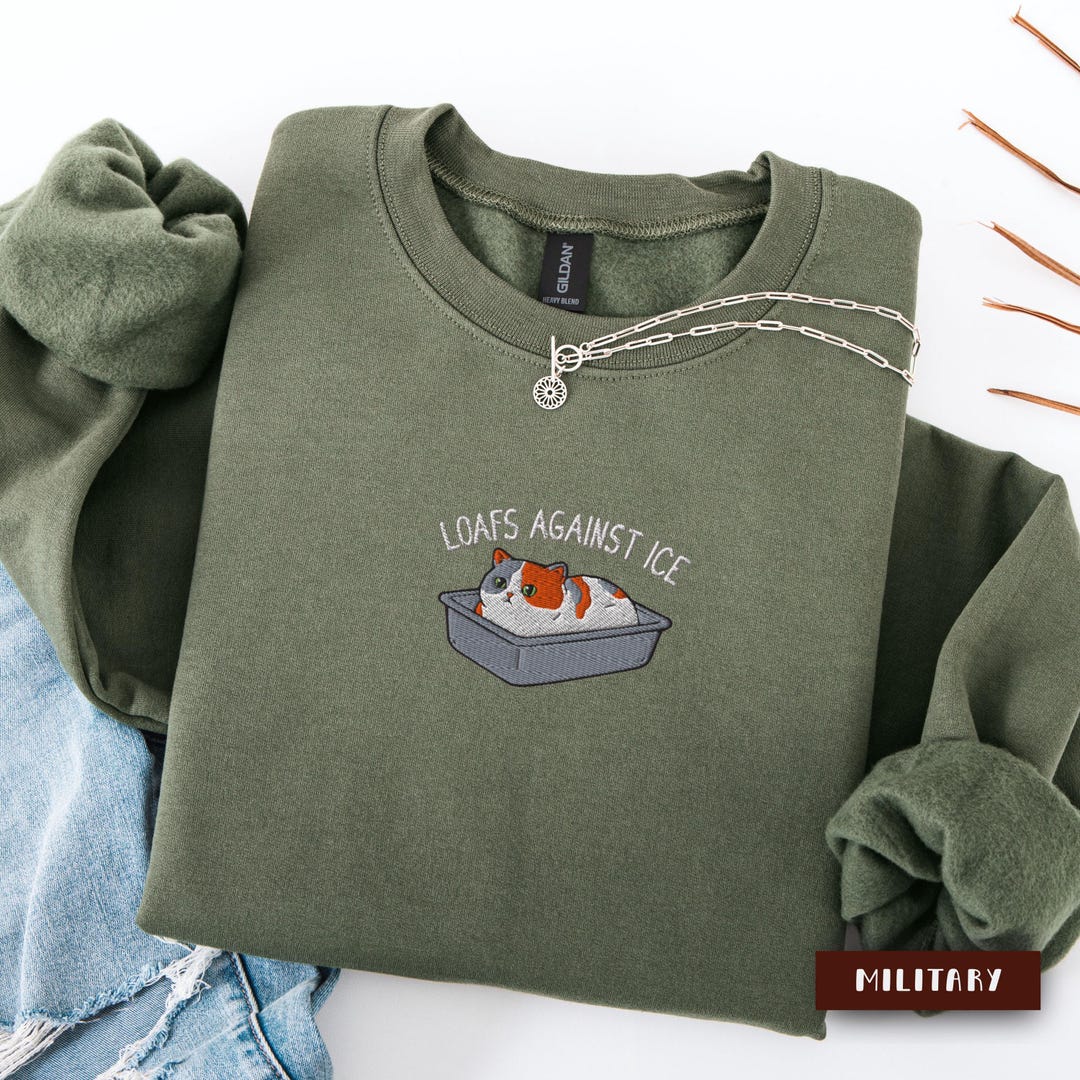 Embroidered Anti ICE Cat Sweatshirt, Pro Immigration Anti Racism ...