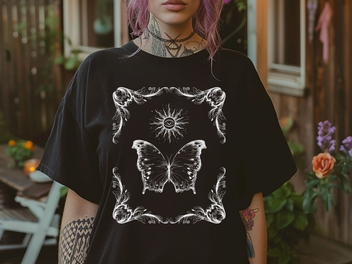 Moth Whimsigoth Shirt, Fairy Grunge, Weirdcore, Pastel Goth, Alt ...