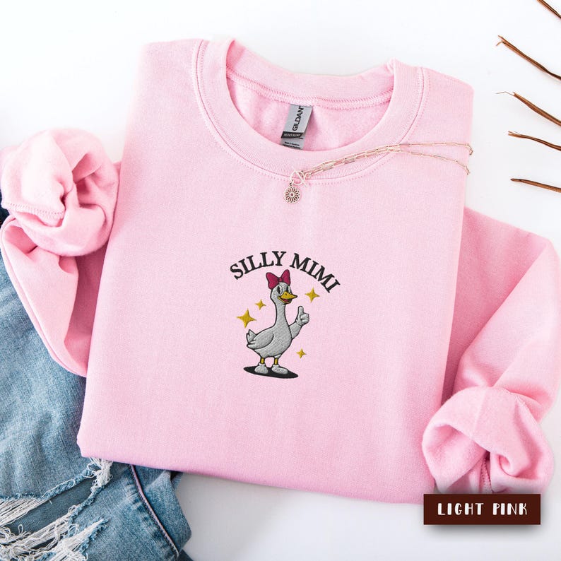 Embroidered Silly Mimi Goose Sweatshirt, Cute Mimi Sweater, Grandma ...