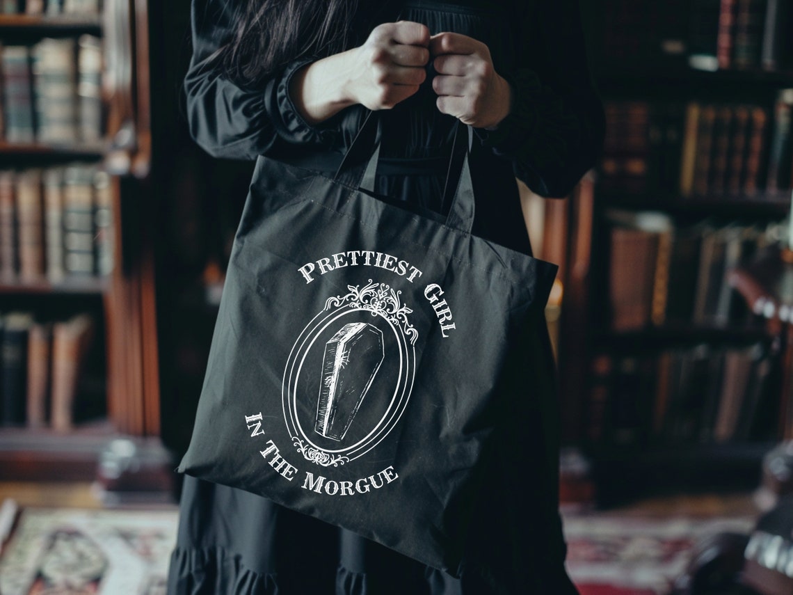 Prettiest Girl in the Morgue Goth Tote Bag, Gothic Victorian Memento ...