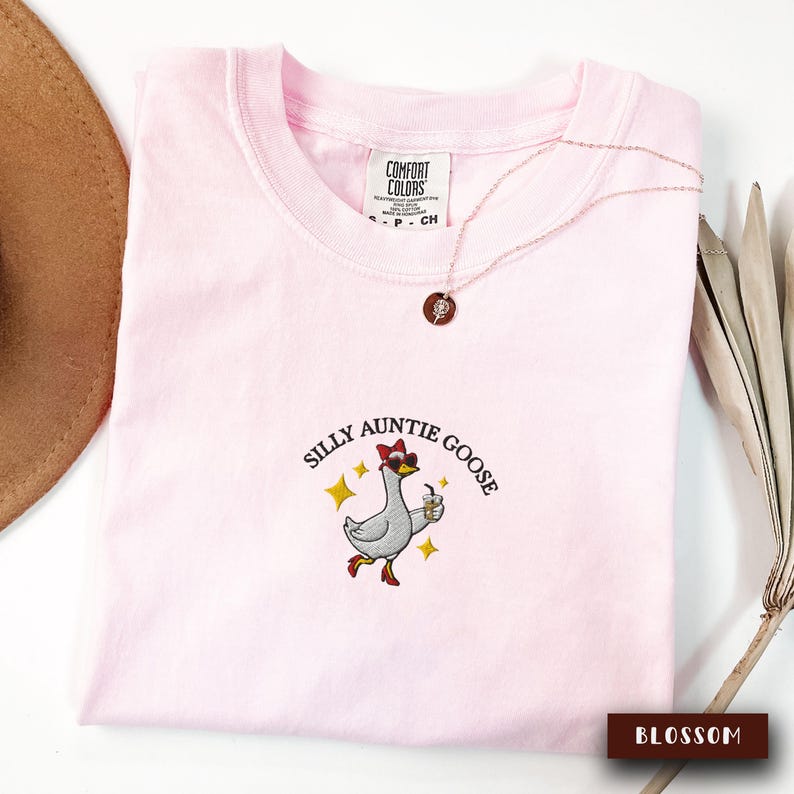 Embroidered Auntie Goose Shirt, Funny Aunt Goose Comfort Colors® Tshirt ...