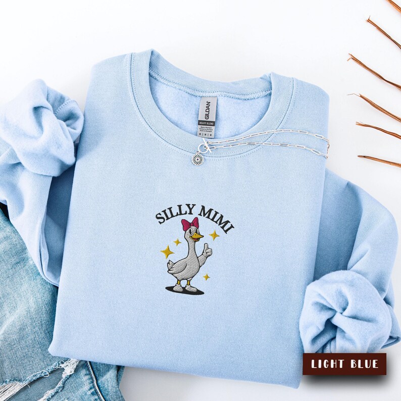 Embroidered Silly Mimi Goose Sweatshirt, Cute Mimi Sweater, Grandma ...