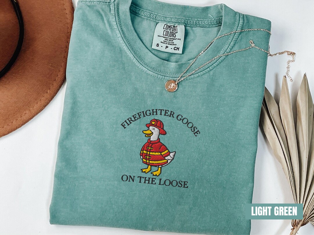 Embroidered Firefighter Goose Shirt, Funny Firefighter Gift ...