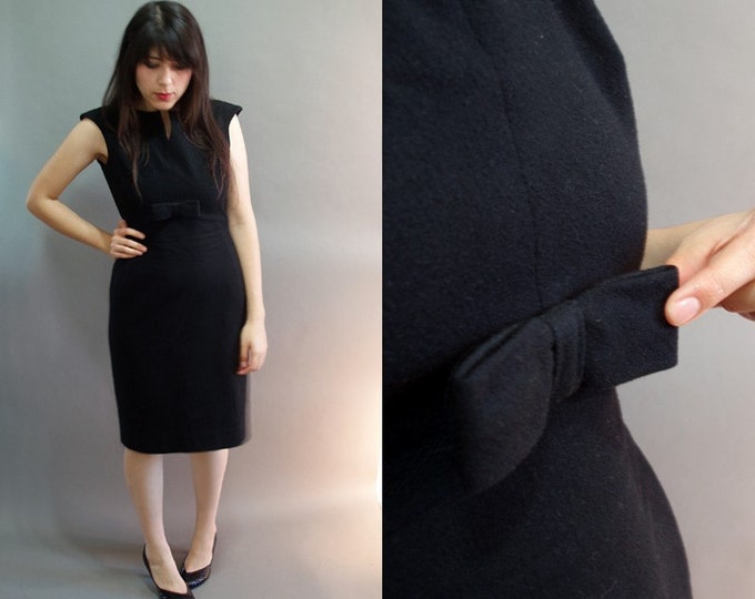 60s Vintage Mod Audrey Hepburn Black Cocktail Dress - Etsy