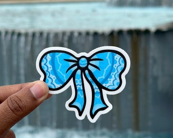 Blue Bow Sticker - Etsy