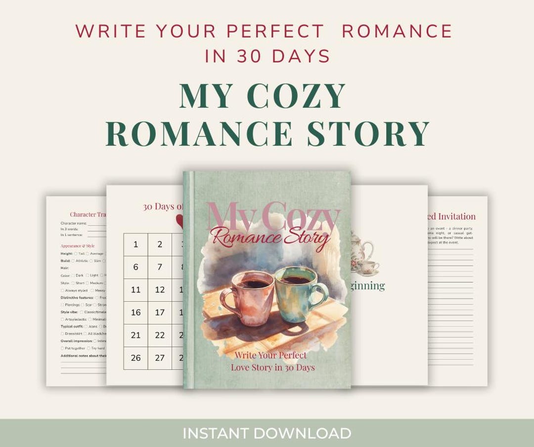 Cozy Romance Writing Prompts Journal (30 Days) | Digital PDF for ...