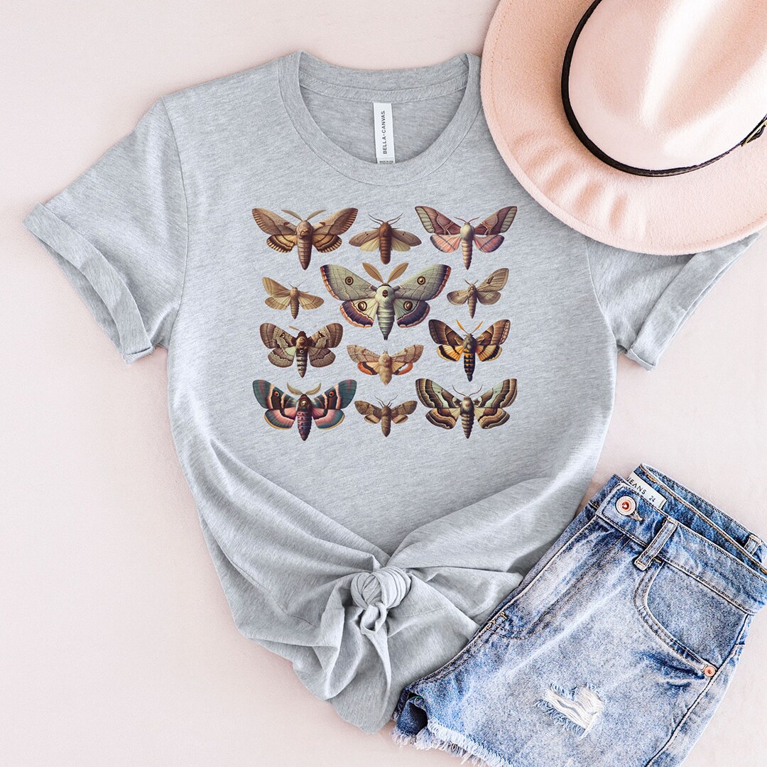 Moth T-shirt, Goblincore Moth Shirt, Moth Tee, Moth Shirt, Vintage Moth ...