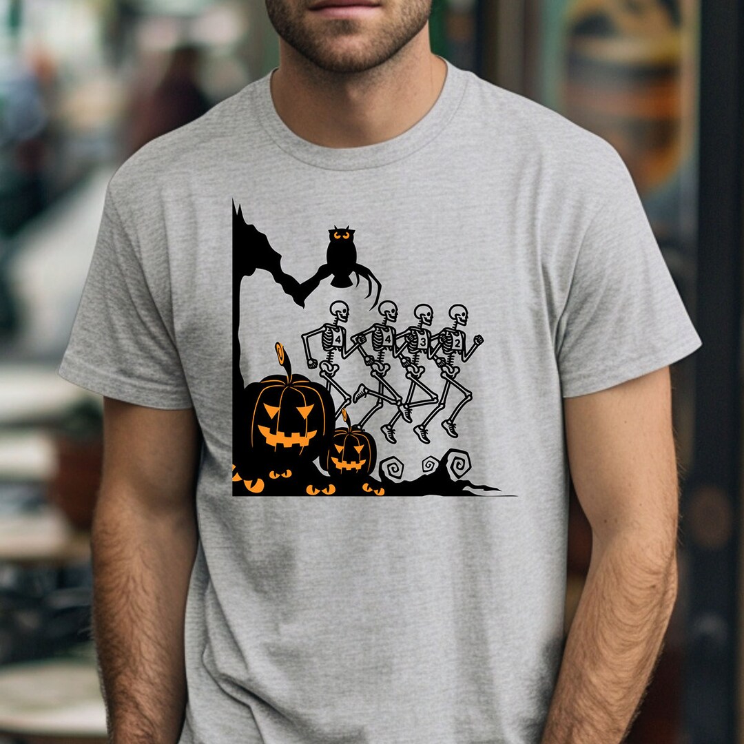 Halloween Running Shirt, Skeleton Shirt, Halloween Hustle, Halloween 5k ...
