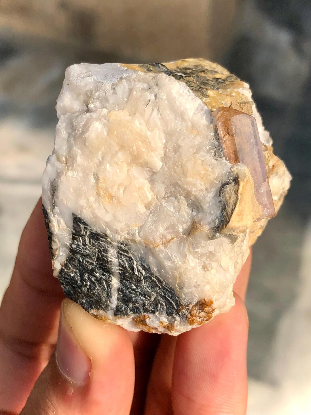 Natural Imperial Topaz Terminated Crystal Combine With Matrix Specimen ...