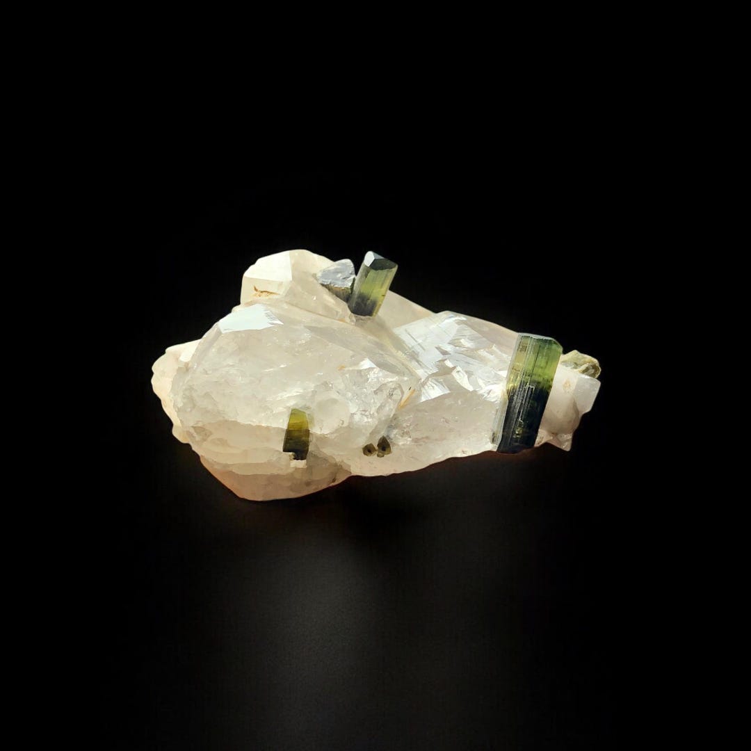 Stak Nala Tourmaline Crystals on Quartz, Pakistan Mineral Specimen - Etsy