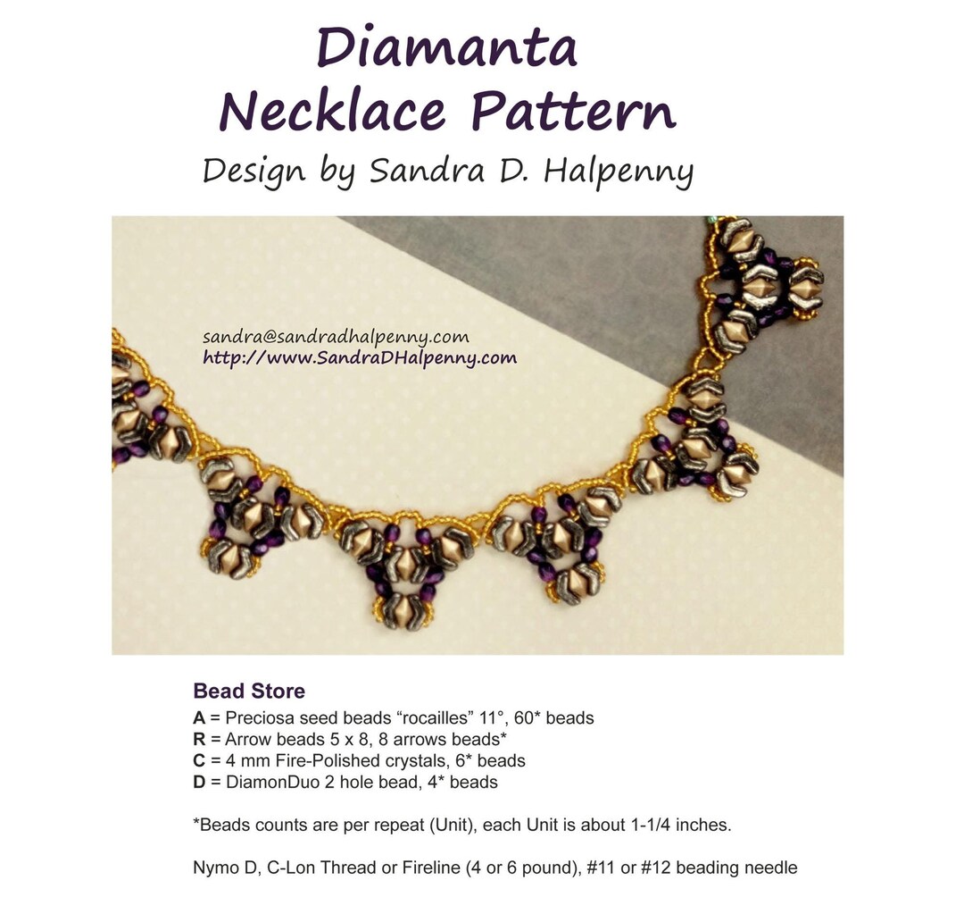 Diamanta Necklace Pattern - Etsy