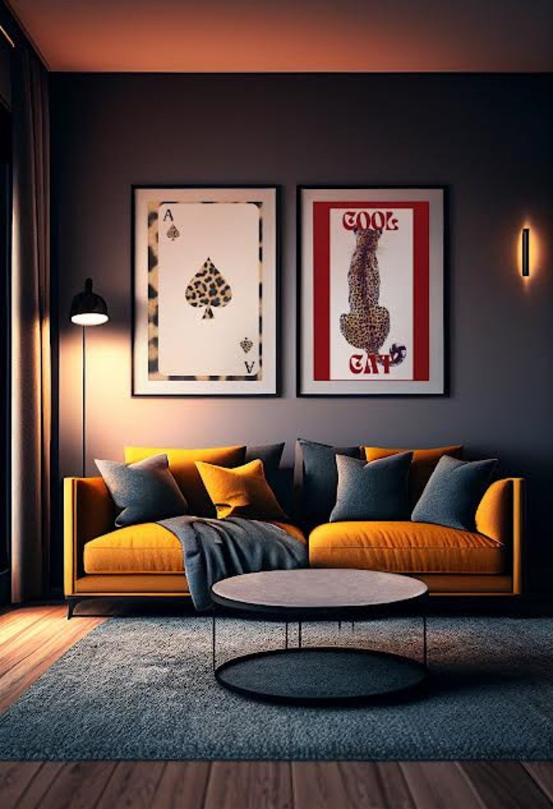 Trendy Retro Wall Art Set of 3- Vintage Animal Print Posters- Chic ...