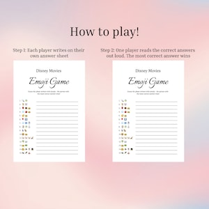 Disney Movie Pictionary Emoji Game, Printable Party Games, Fun Family ...