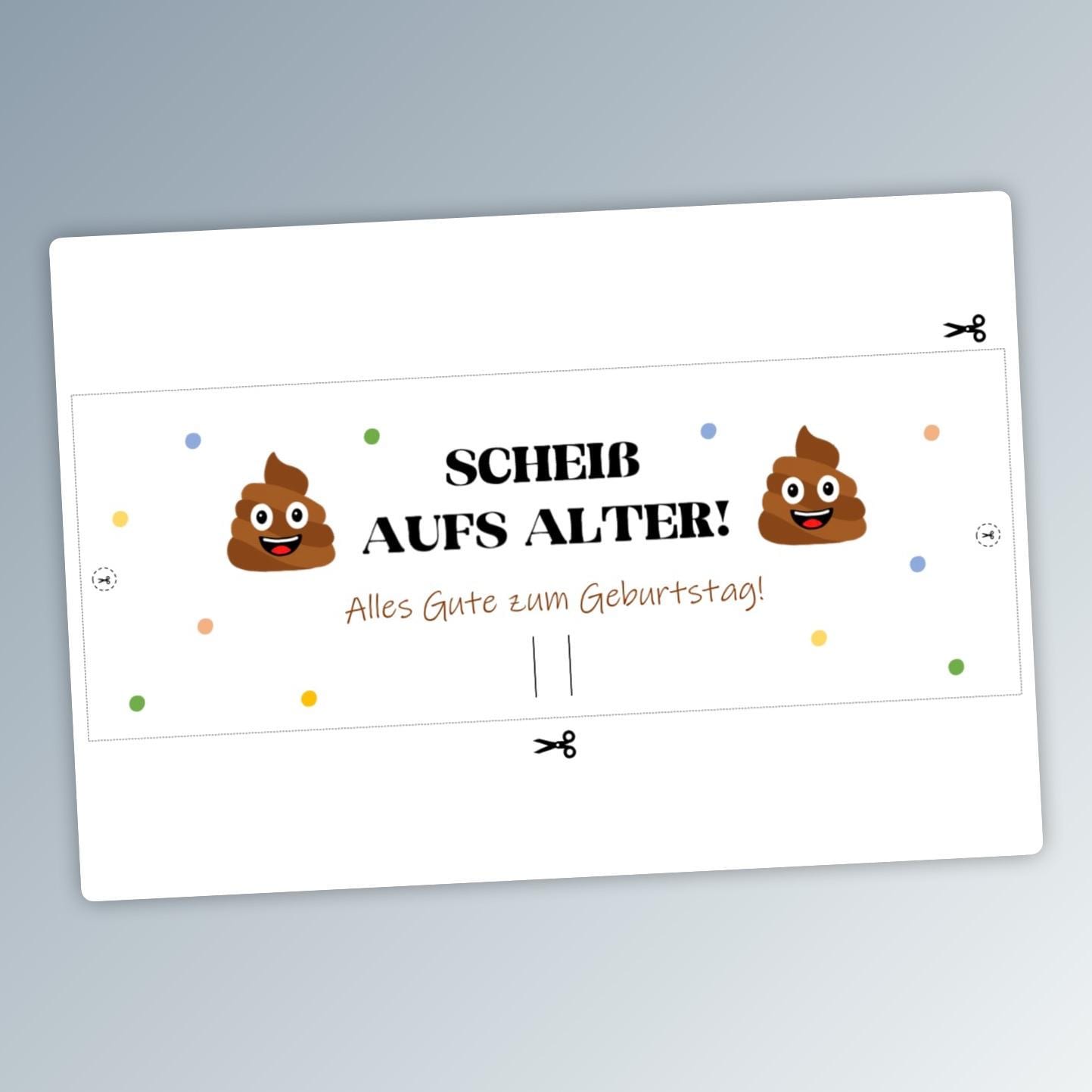 Geldgeschenk Geburtstag, Scheiß aufs Alter, Druckvorlage, Geschenk ...