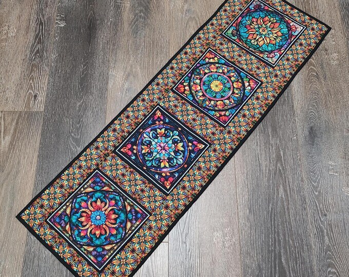 Radiant Reflections Stained Glass Quilted Table Runner/table Topper ...