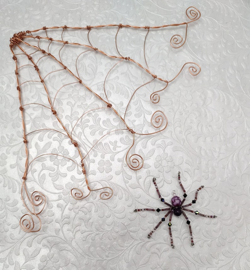 Copper Wire Spider Web Decoration for Halloween - Etsy