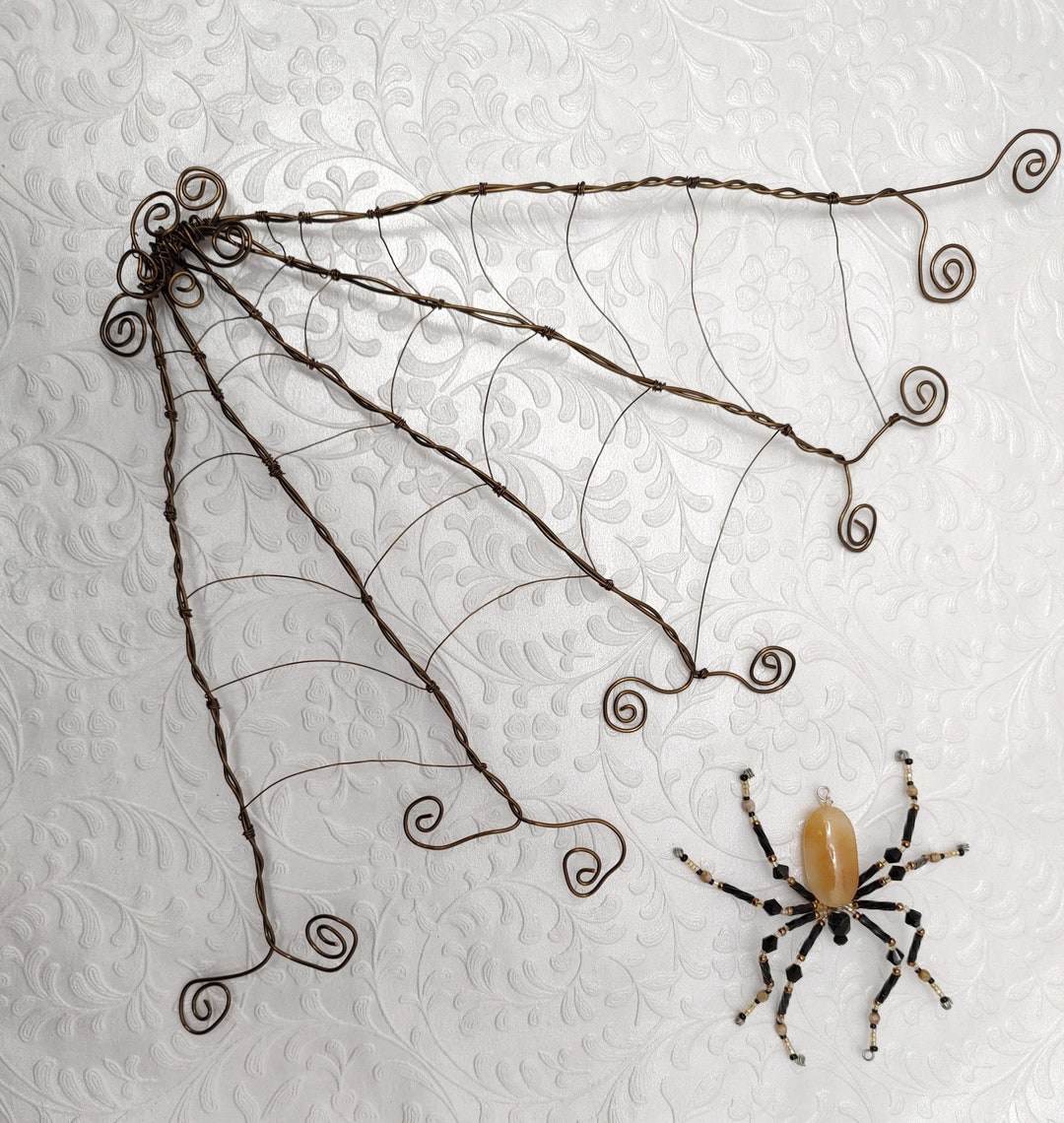 Bronze Wire Spider Web Decoration for Halloween - Etsy