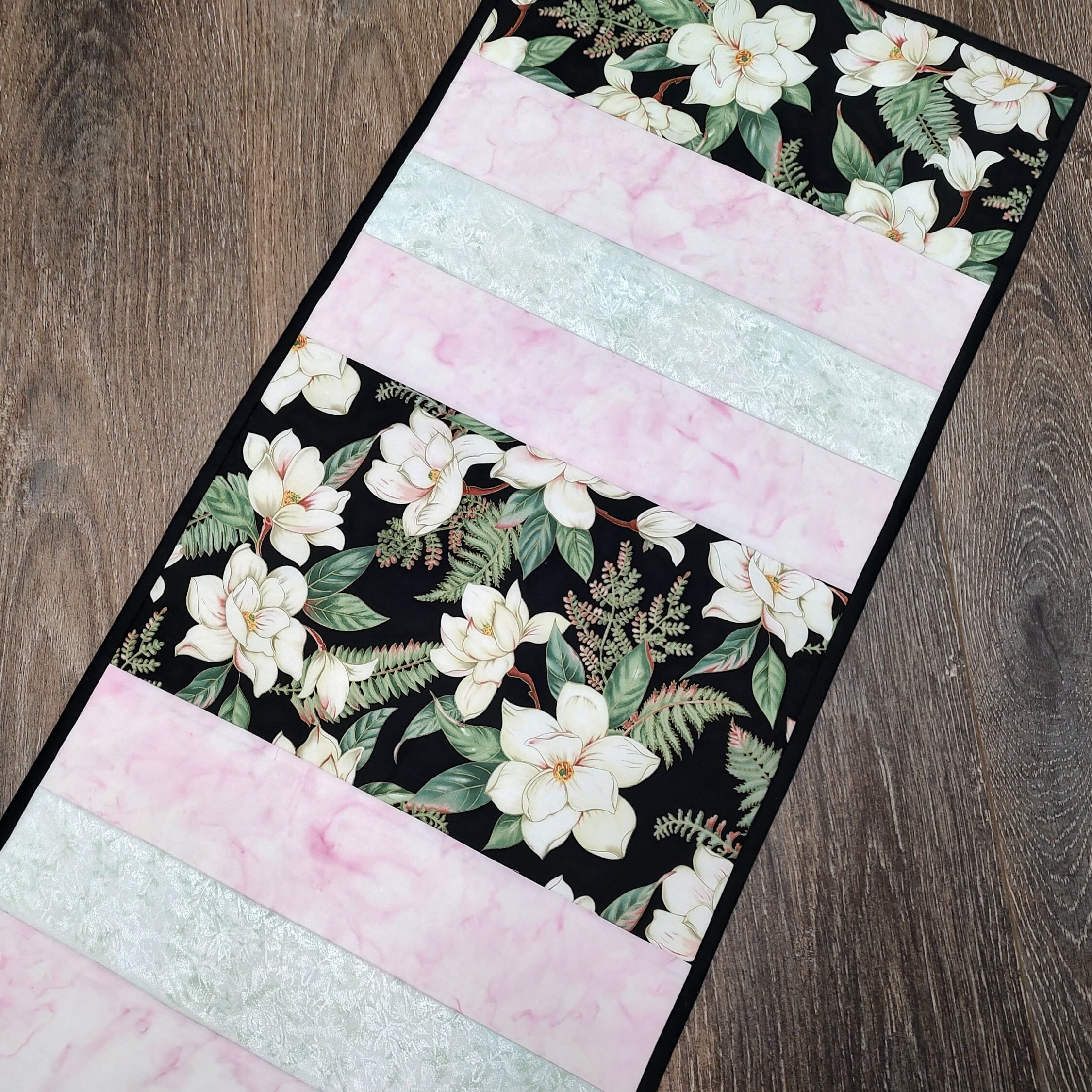 Quilted Magnolia Table Runner/ Table Topper/ Table Decor for Spring or ...