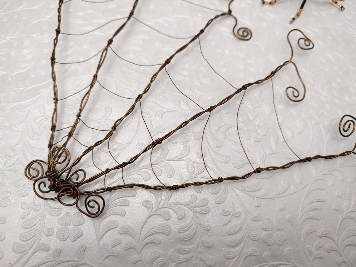 Bronze Wire Spider Web Decoration for Halloween - Etsy