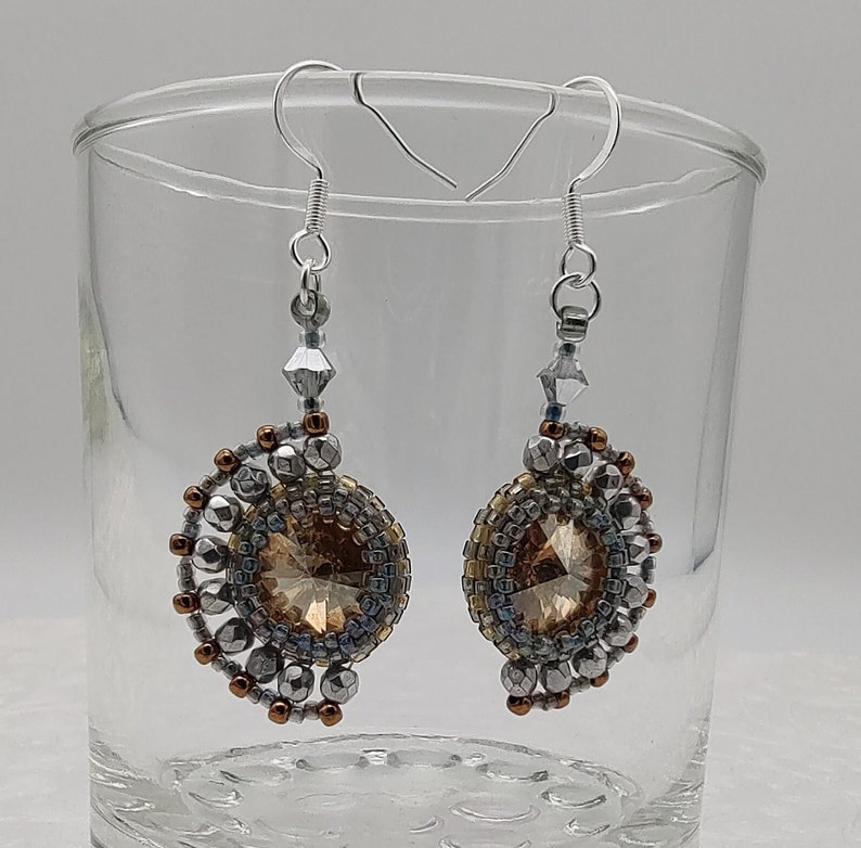 Swarovski Crystal Rivoli Lazy Moon Earrings - Etsy