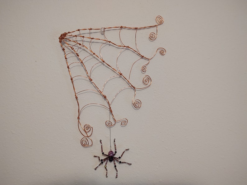 Copper Wire Spider Web Decoration for Halloween - Etsy