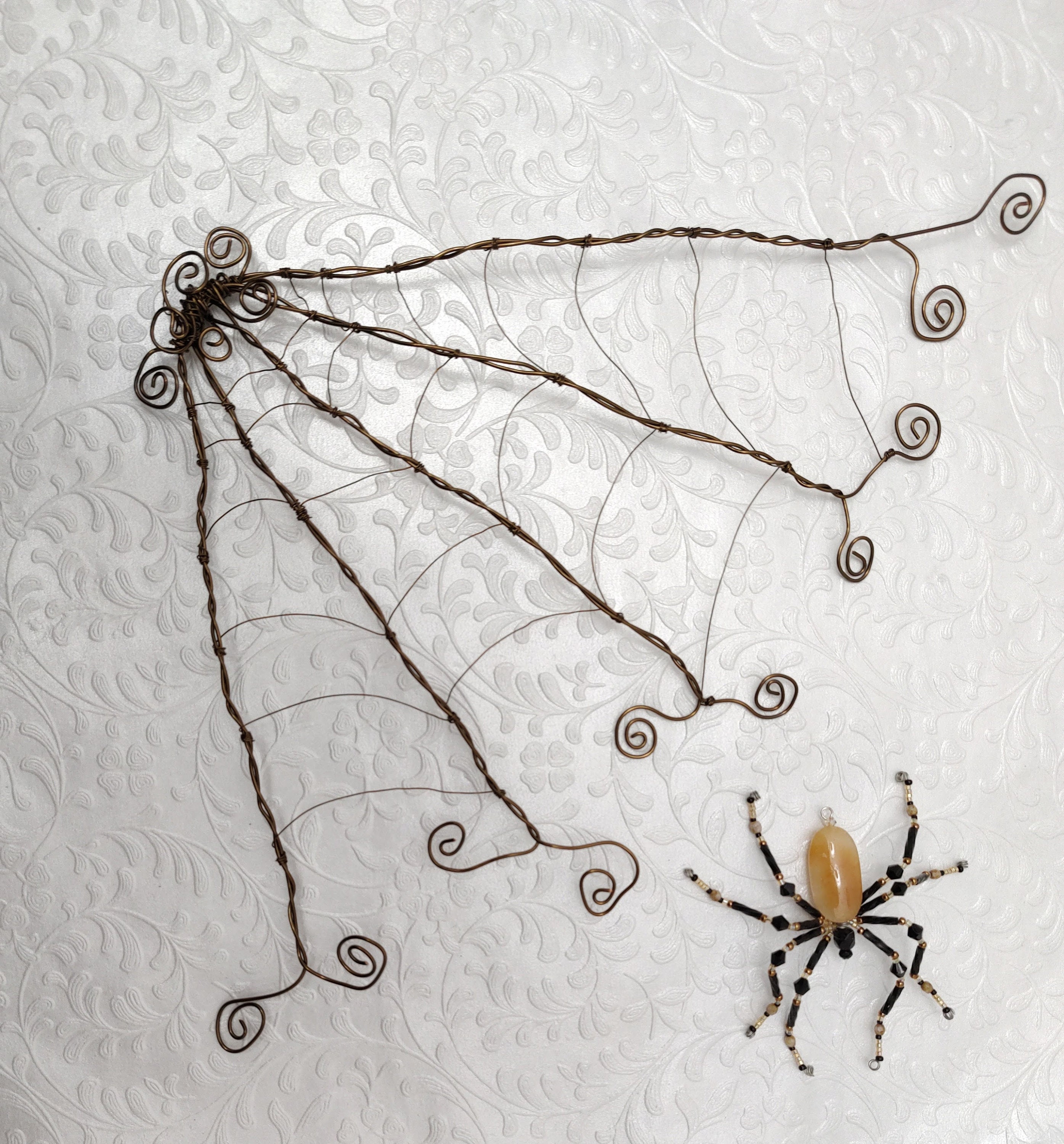 Bronze Wire Spider Web Decoration for Halloween - Etsy